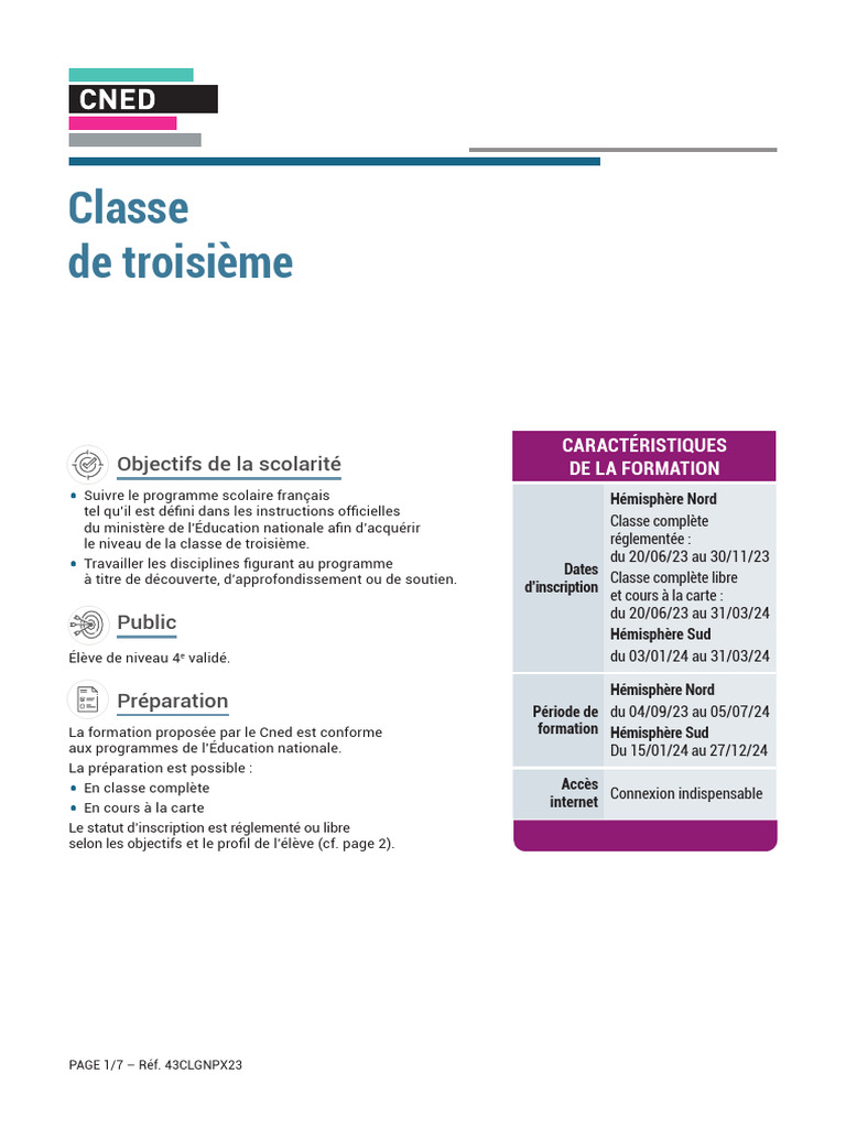 Cned Troisieme Doc23 | PDF
