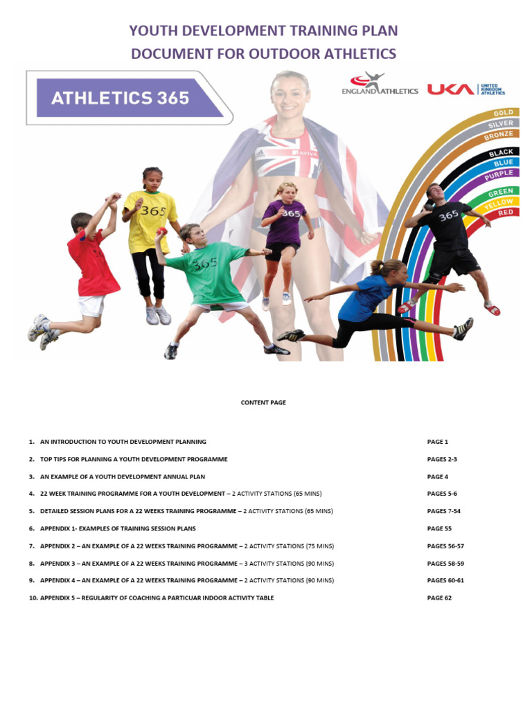 Athletics 365 Youth Development Training Plan For Outdoor Athletics PDF ...