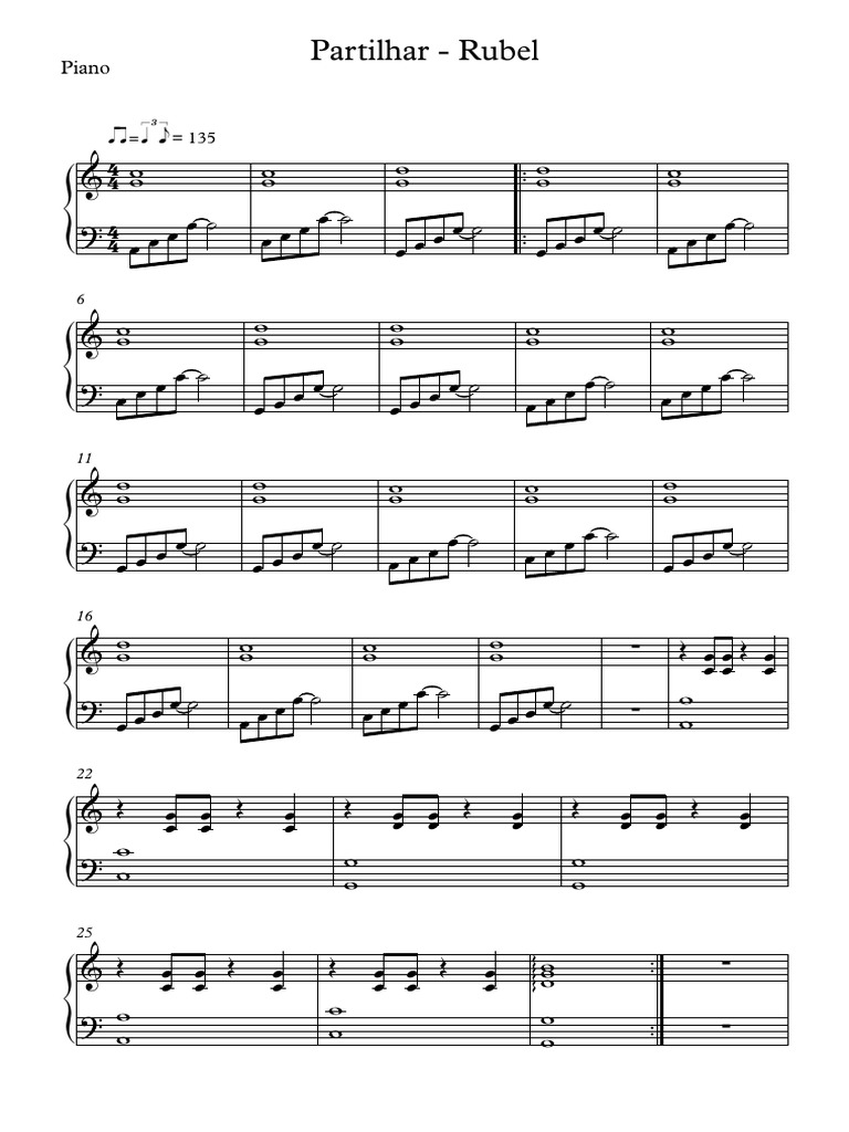 10 Partilhar - Rubel Voz e Violino - Piano | PDF