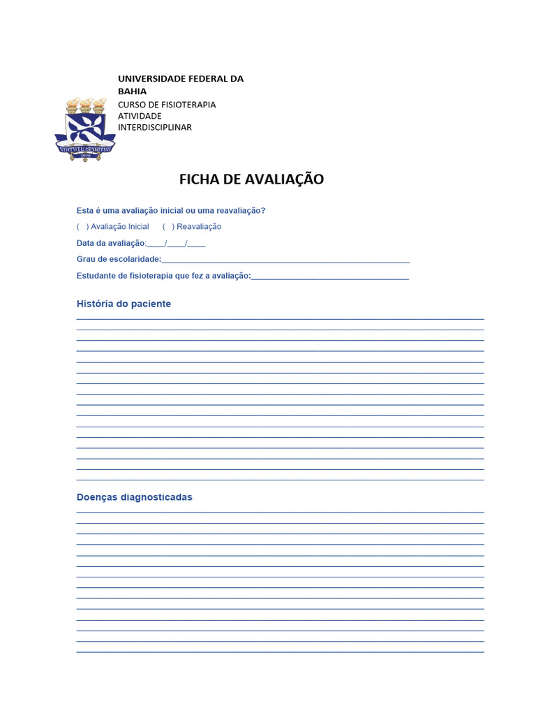 Ficha de Avaliacao | PDF
