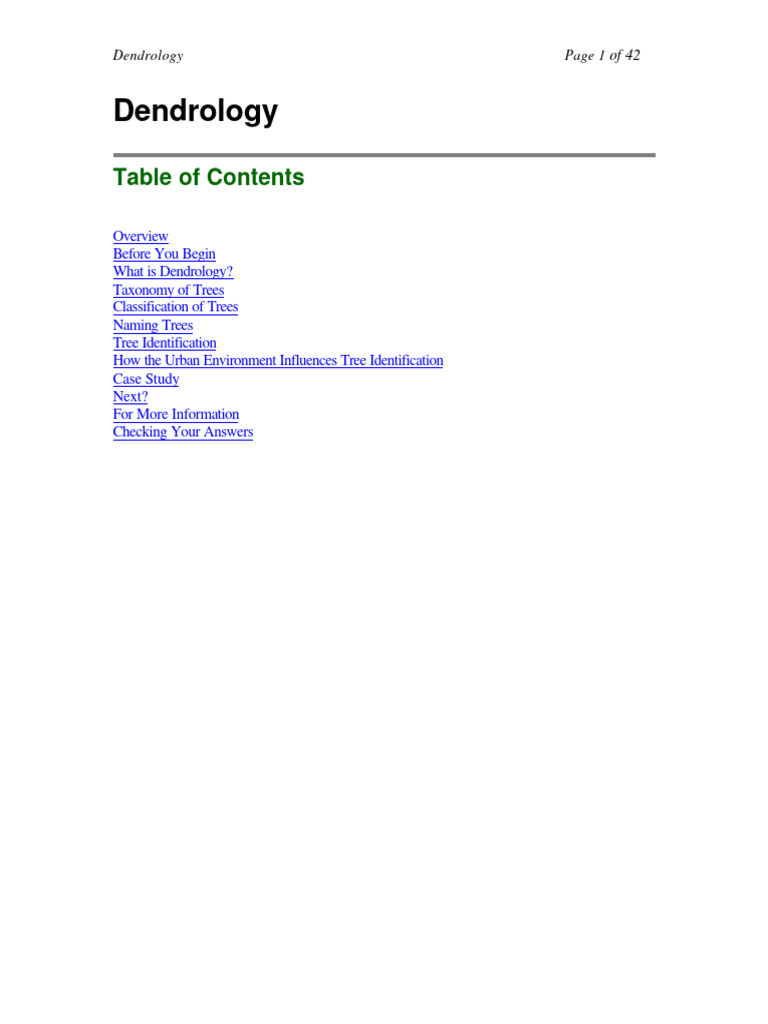 Urban Forestry Manual - Dendrology | PDF