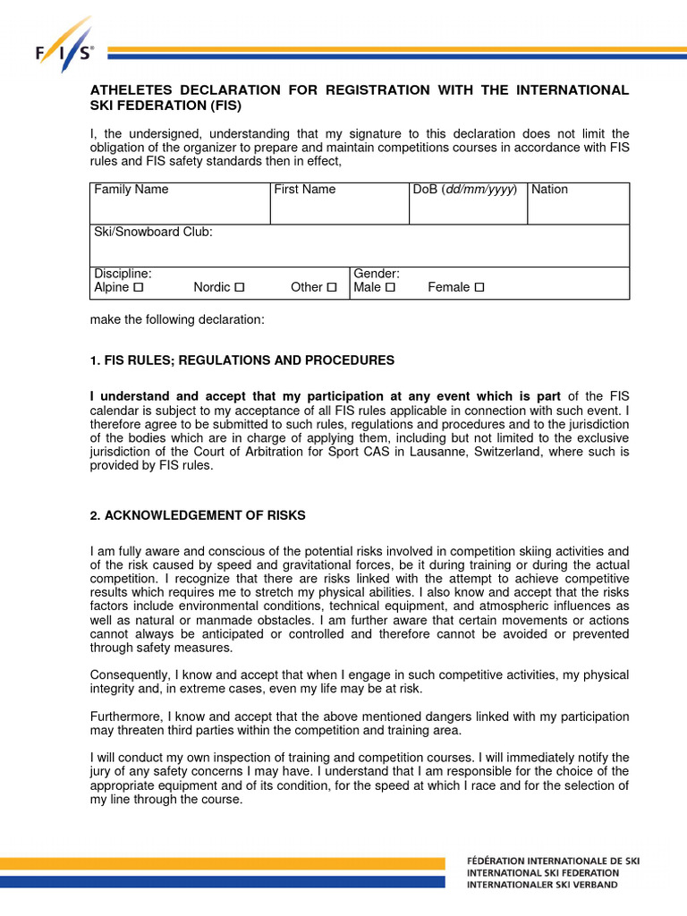 Athletes Declaration | PDF