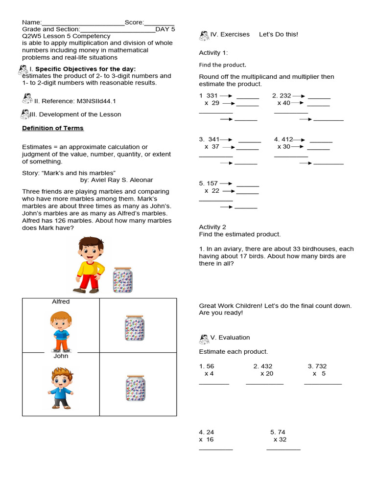 Sla Q2W5 | PDF | Multiplication | Mathematics