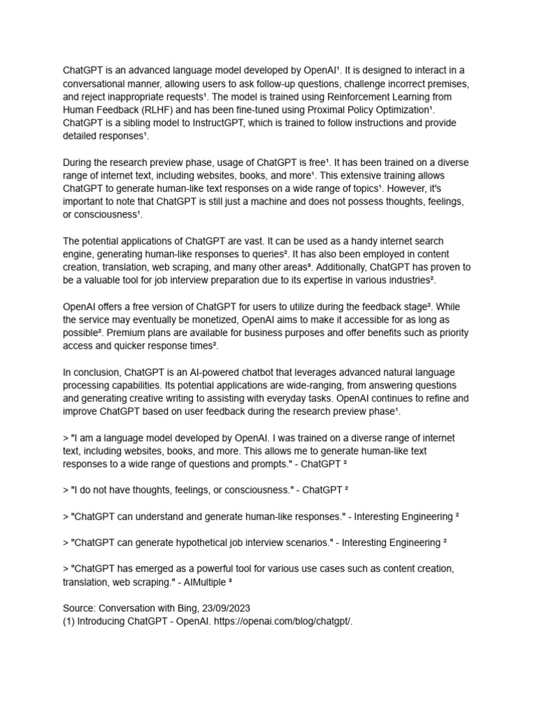 Essay On AI & Chat GPT Usage | PDF | Artificial Intelligence ...