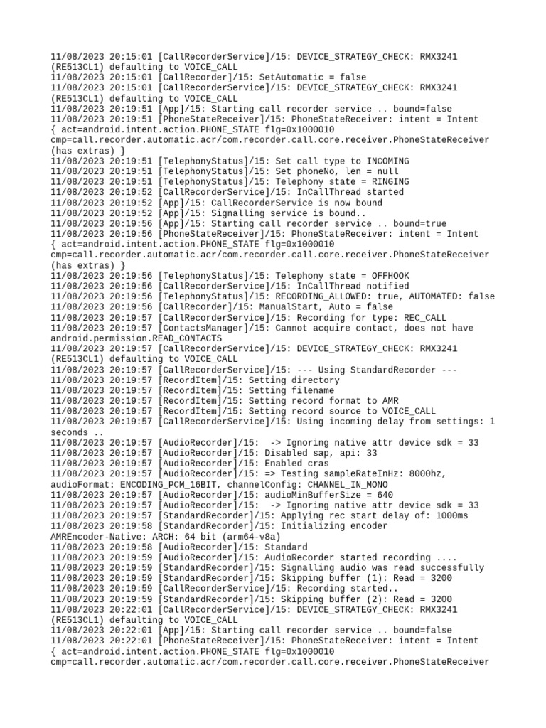 CallRecord Log | PDF | Filename | Telecommunications