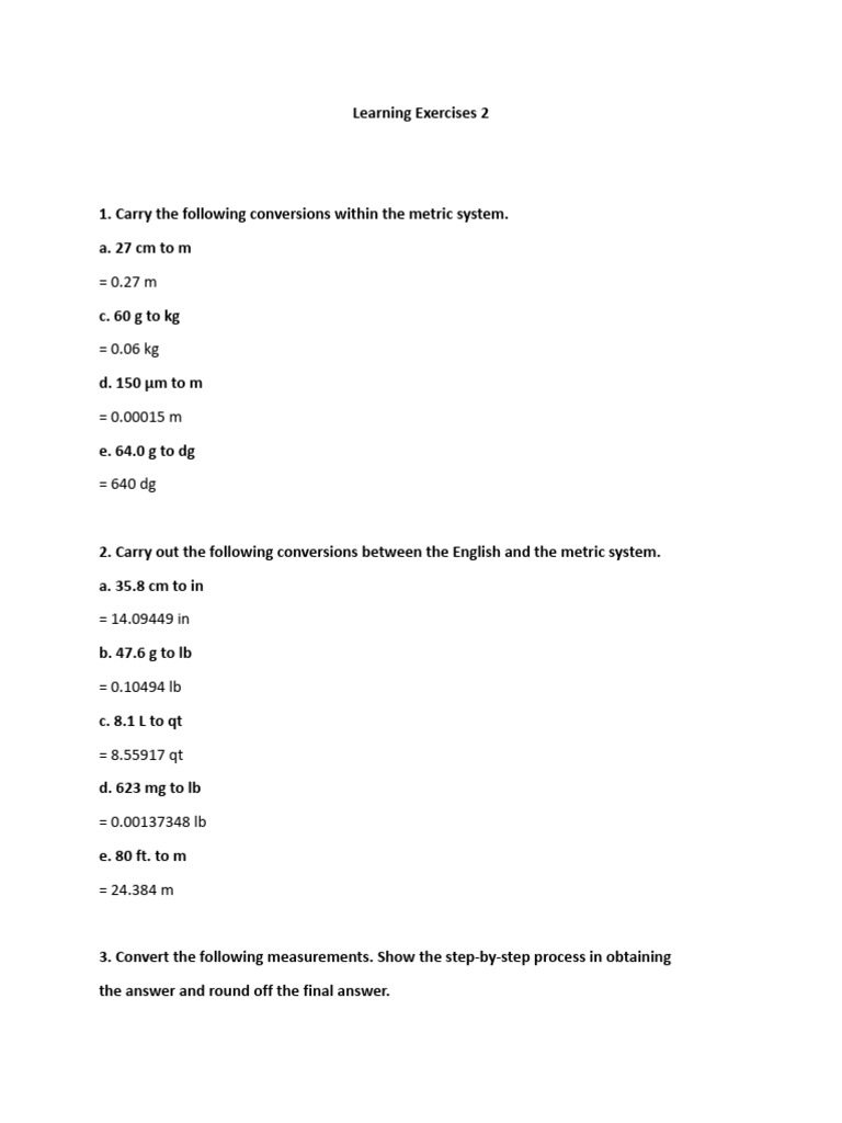 Learning Exercises 2 Pdf