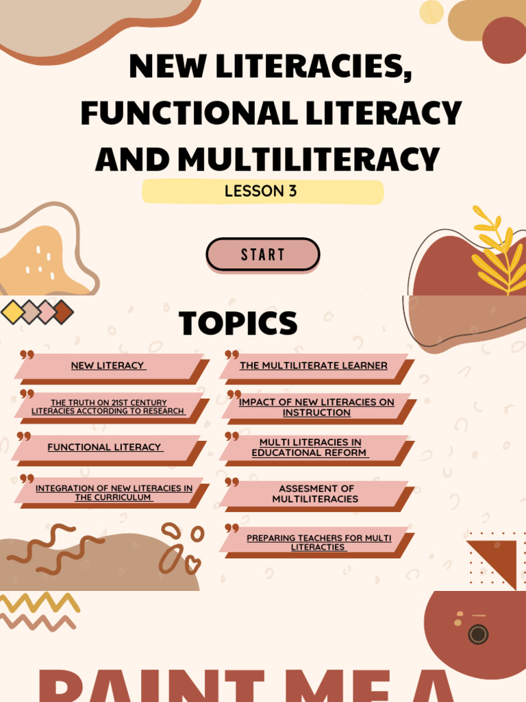 Lesson 3 New Literaciesfunctional Literacyand Multiliteracy | PDF ...