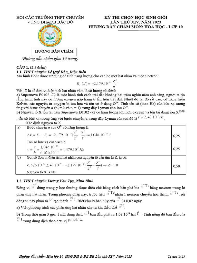 HÓA 10_HDC CHÍNH THỨC | PDF