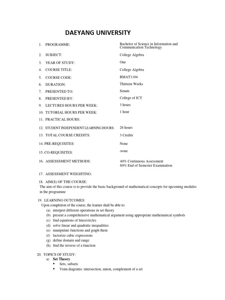 College Algebra | PDF | Teaching Methods & Materials