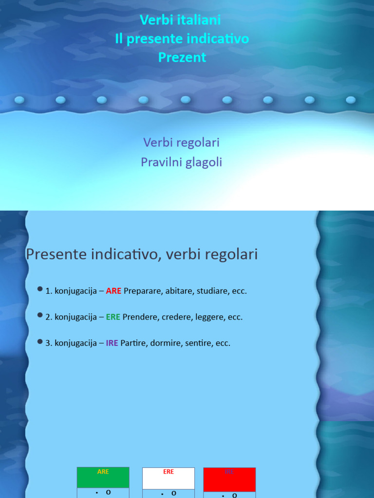 Presente Dei Verbi Italiani | PDF