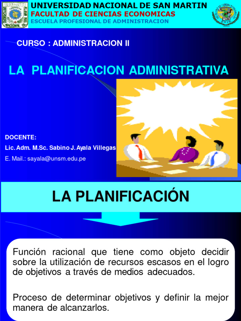 La Planificacion Administrativa: Curso: Administracion Ii | PDF | Planificación | Economias