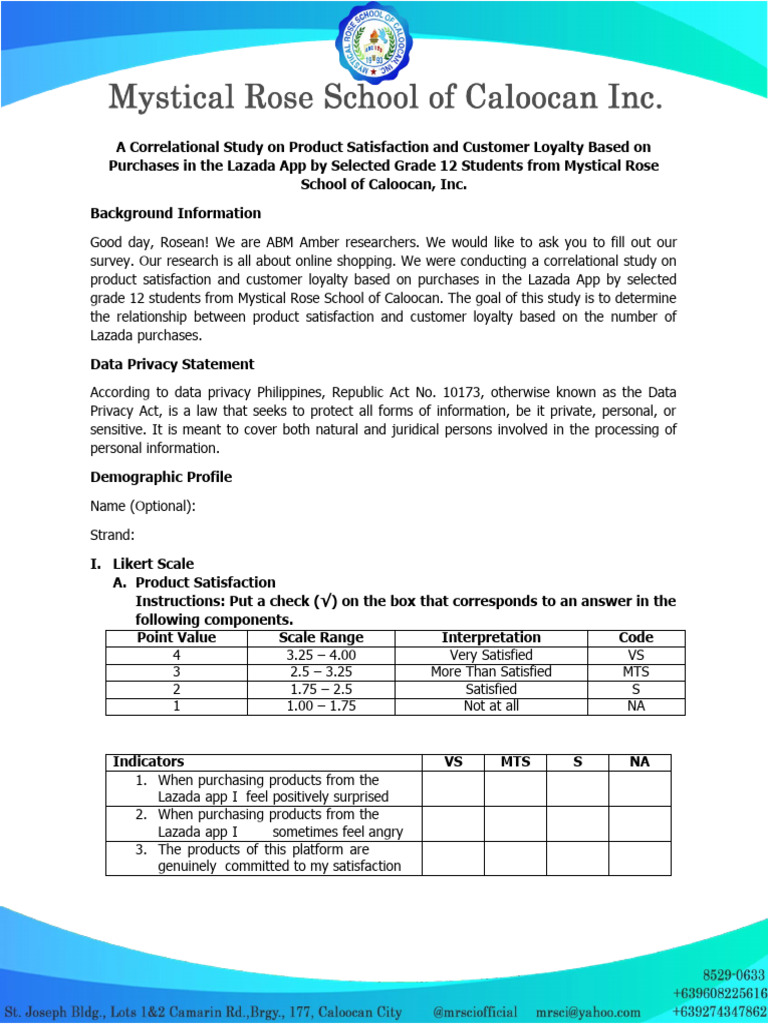 PR2 Research Questionnaire Format 2 | PDF