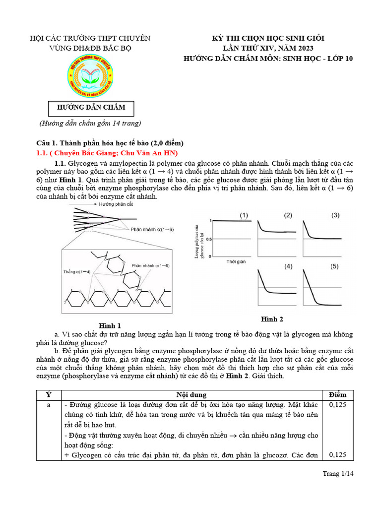 00 SINH HỌC 10 DHBB TN 2023 HDC Điều chỉnh | PDF