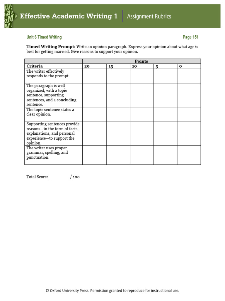 EAW1 p.151 Rubric U06 | PDF