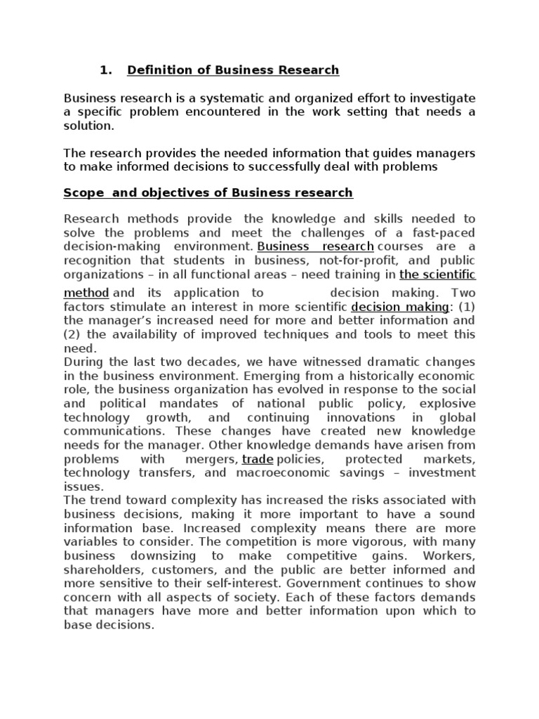 Definition of Business Research | PDF | Level Of Measurement | Sampling ...