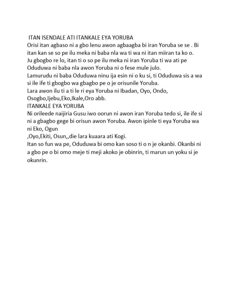 6131 - Itan Isendale Eya Yoruba J S 3 | PDF