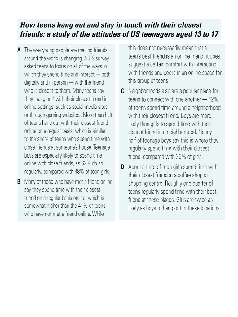 Ready For IELTS Unit 1 Reading | PDF