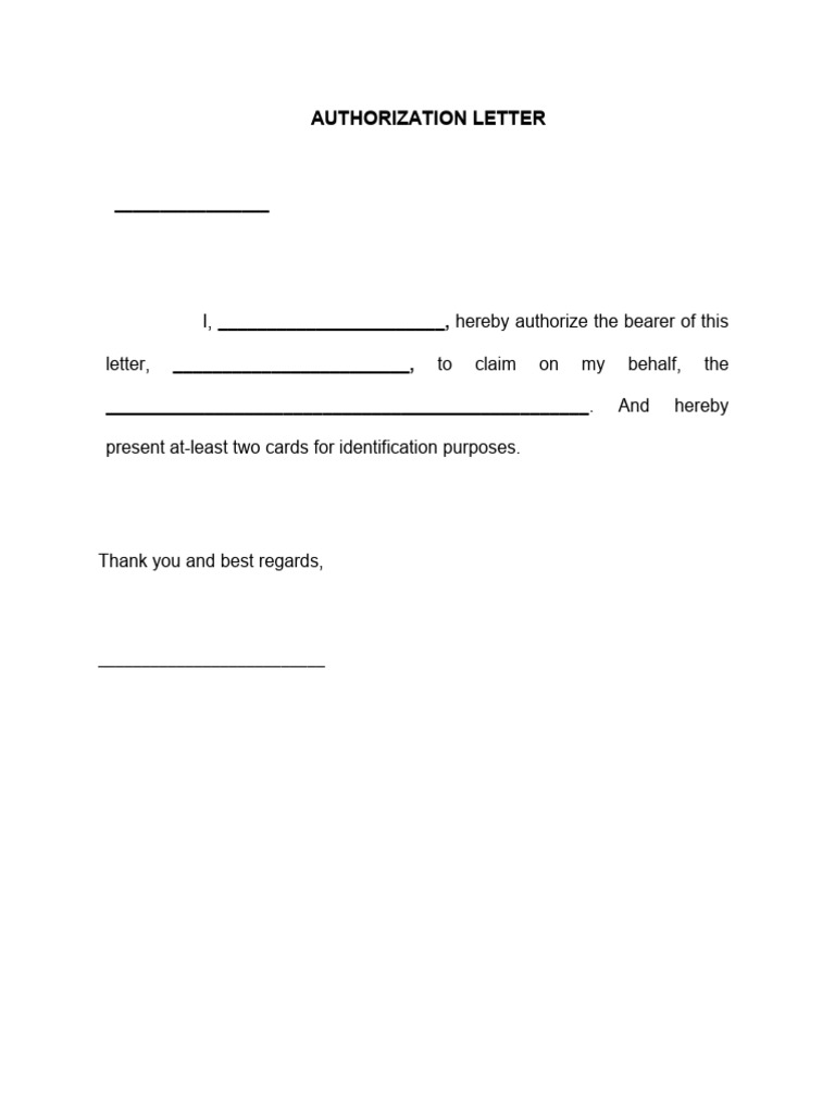 Authorization Letter Template | PDF