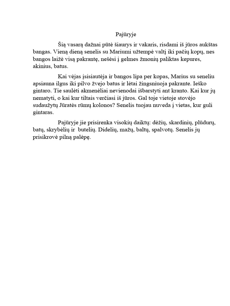 Diktantas Po Žodžių Darybos | PDF