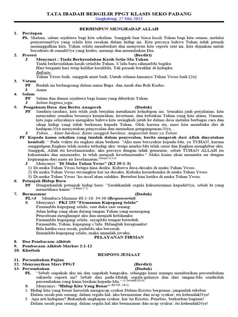 Contoh Liturgi Ibadah | PDF