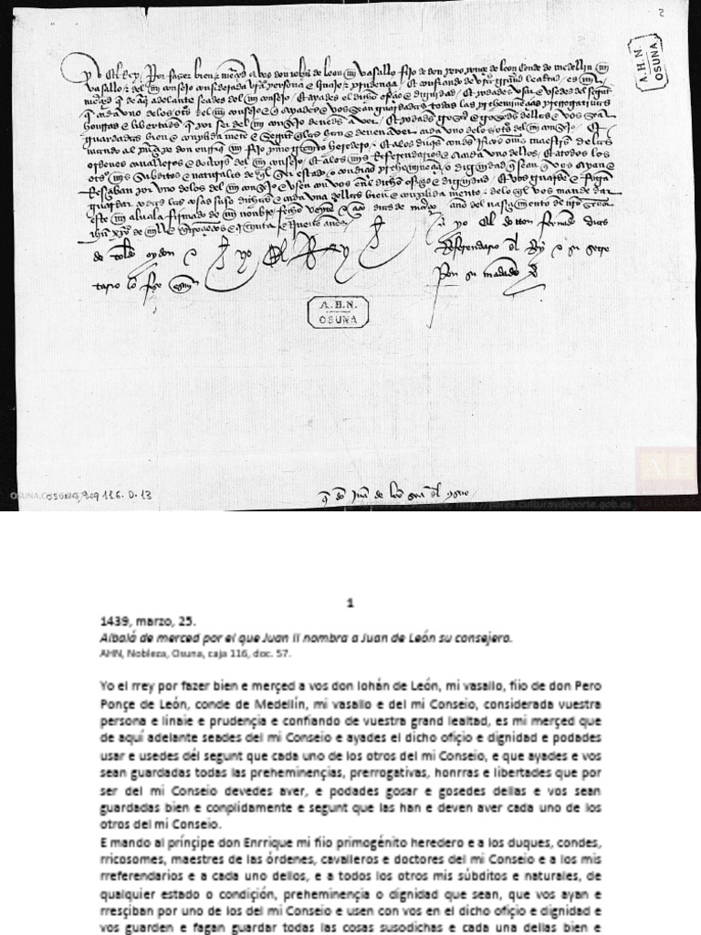 4.2 Estructura Documental y Letra Cortesana. Lamina 1 | PDF