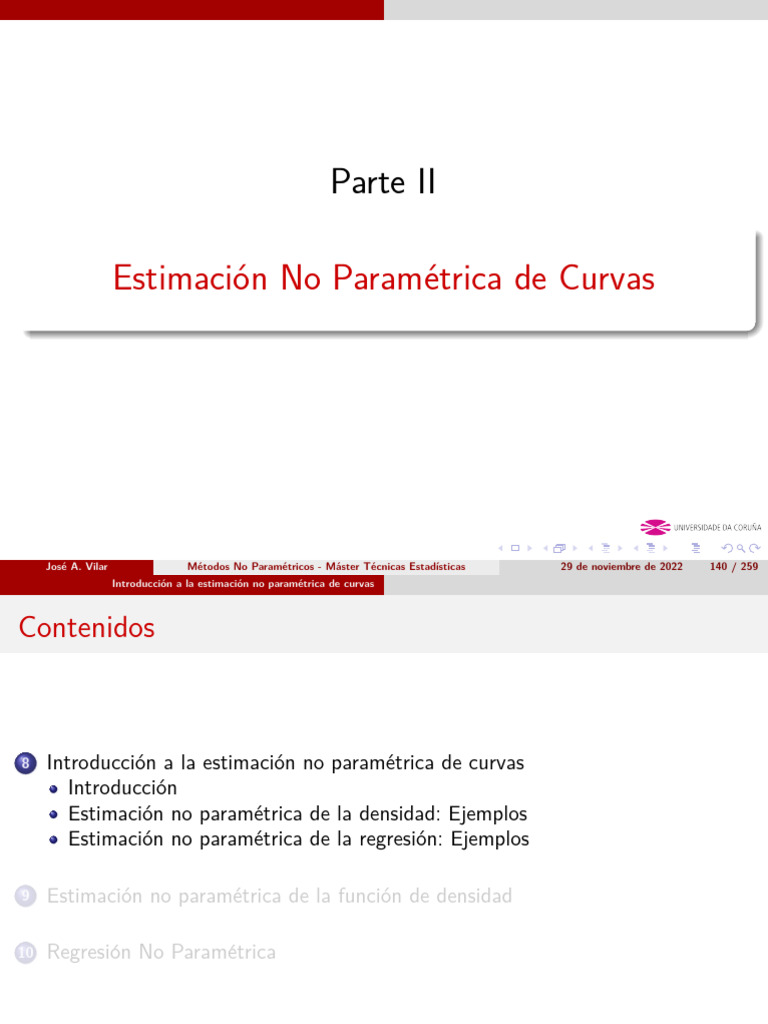 MNP Manual 22 23 Parte B Estimacion NP Curvas | PDF | Teoría de la estimación | Análisis de ...