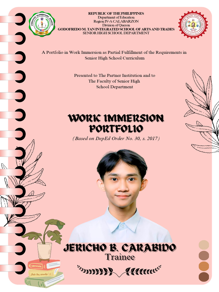 Porfolio in Work Immersion by Jericho Carabido | PDF