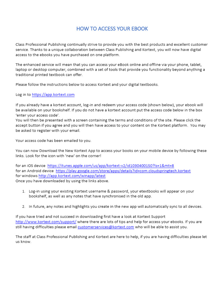 How To Access Your Ebook | PDF