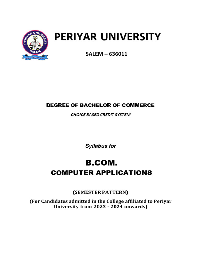 B.Com (COMPUTER APPLICATIONS) | PDF