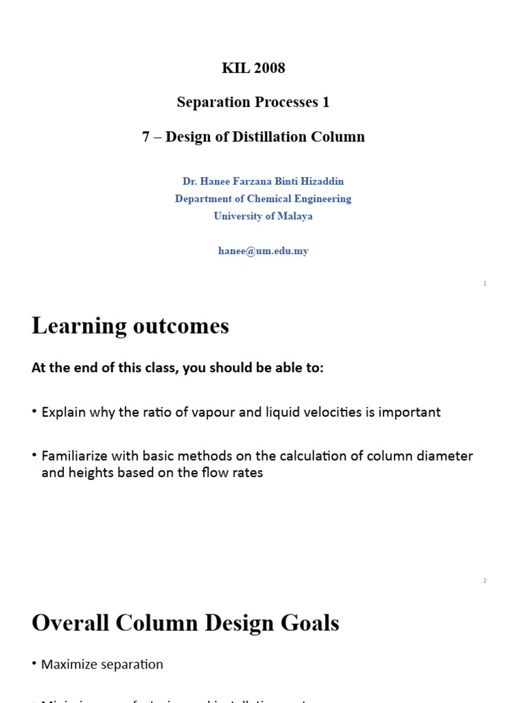 07_Design of Distillation Column | PDF | Process Engineering ...