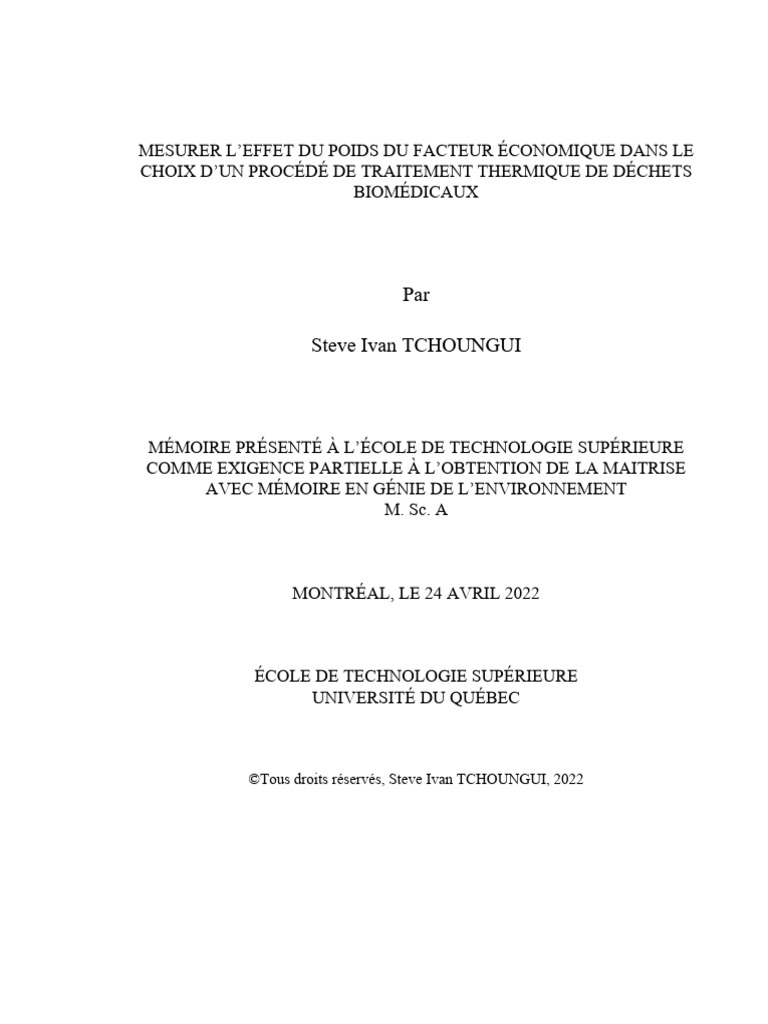 TCHOUNGUI Steve Ivan | PDF | Déchets radioactifs | Incinération