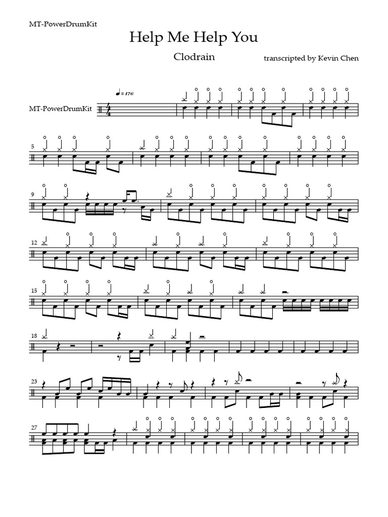 Help Me Help You - Clodrain Drum Sheet | PDF