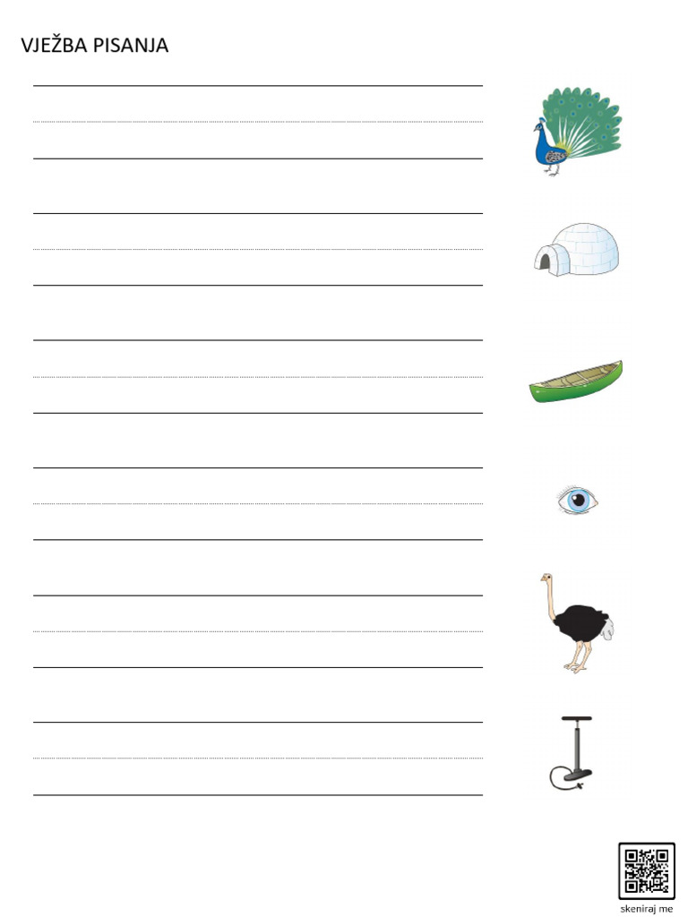 Vježba Pisanja Slova Prazno Crtovlje | PDF