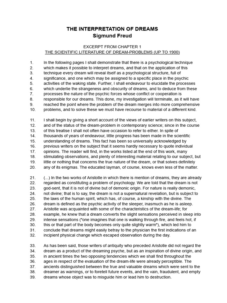 Texto Cuestionario 9 - The Interpretation of Dreams | PDF | Dream ...