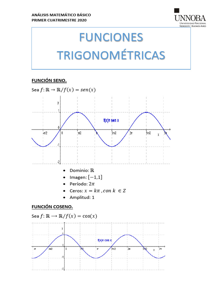 Funciones Trigonometricas | PDF | Función (Matemáticas) | Funciones trigonométricas