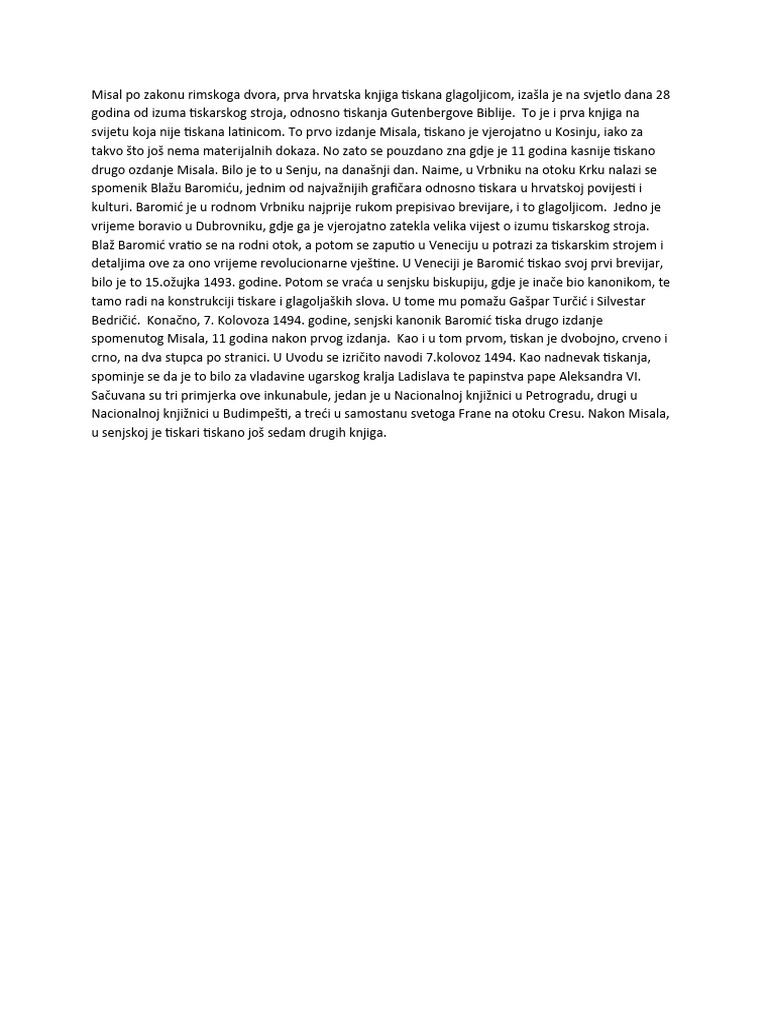 Misal Po Zakonu Rimskoga Dvora | PDF