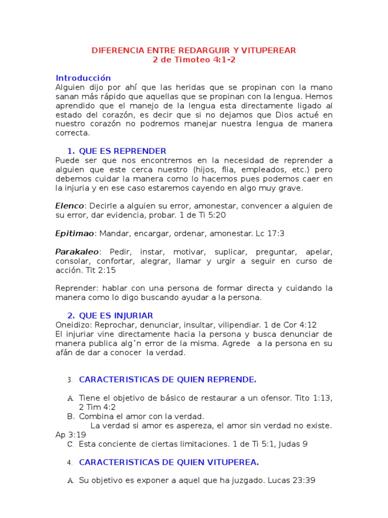 Diferencia Entre Redarguir y Vituperear | PDF | Perdón | Amor