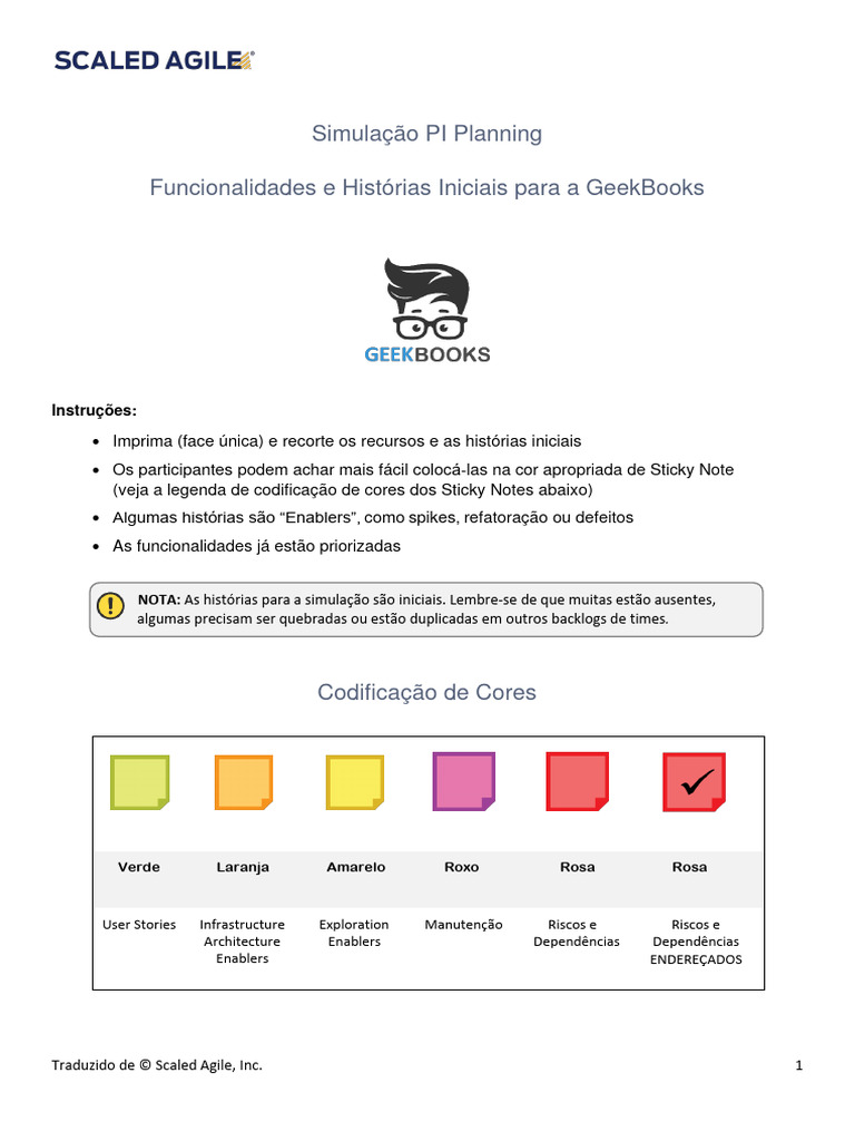 09 GEEKBOOKS PI Planning Simulation Handout (5.1.1)-PT-BR | PDF