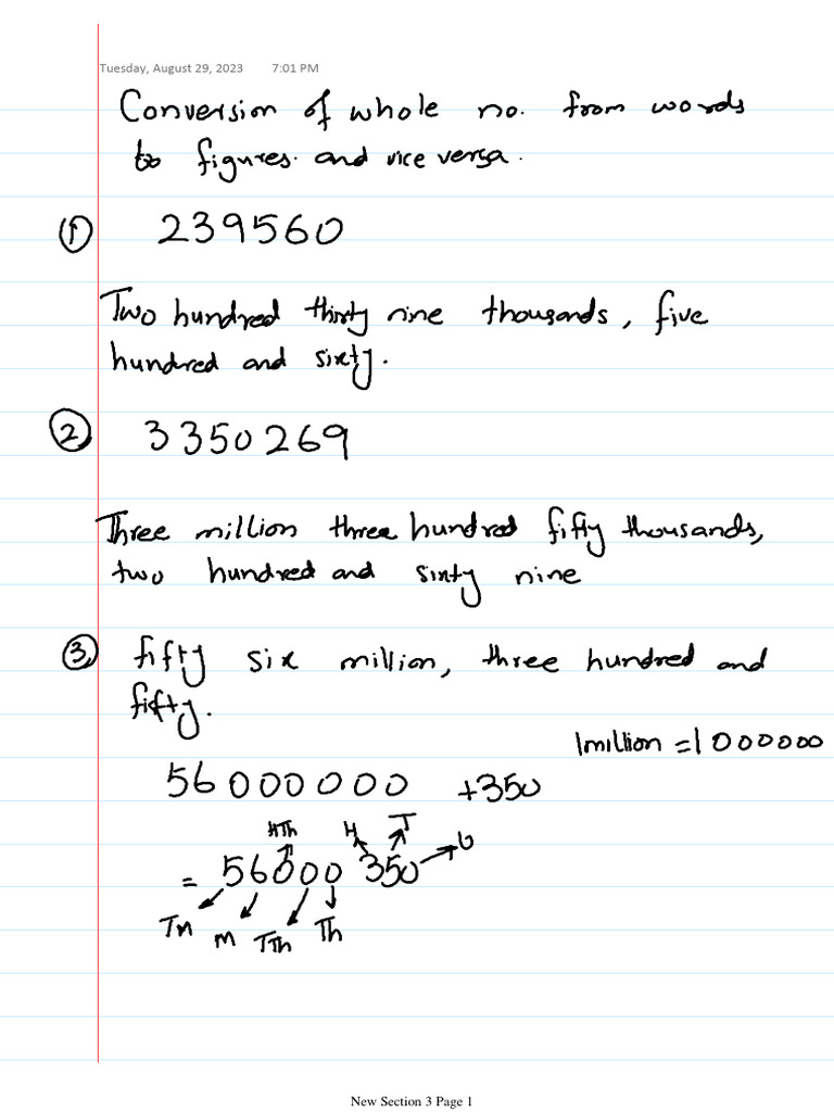Addition and Subtraction of Higher Numbers and Conversion of Numbers ...