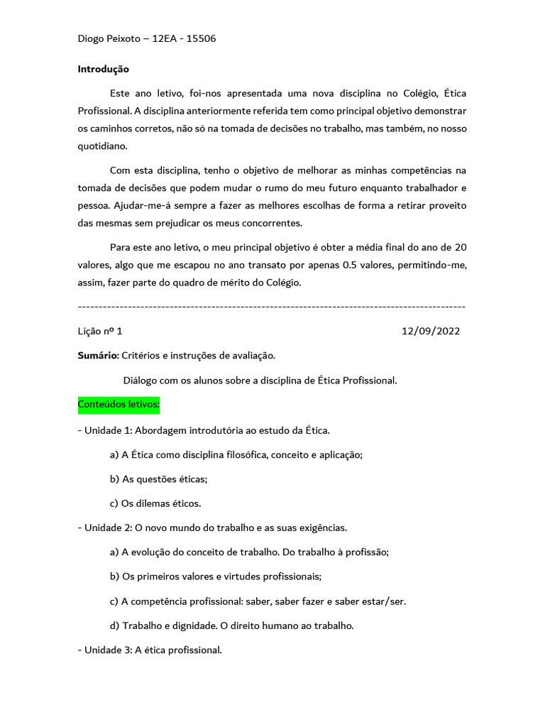 Portefolio Etica 12EA | PDF