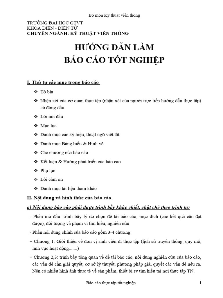 Mau Bao Cao Thuc Tap | PDF