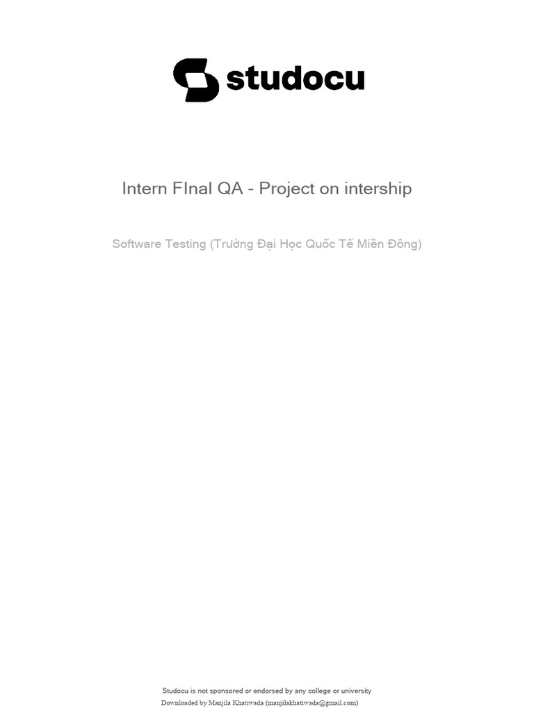 Intern Final Qa Project On Intership | PDF | Software Engineering | Educational Stages