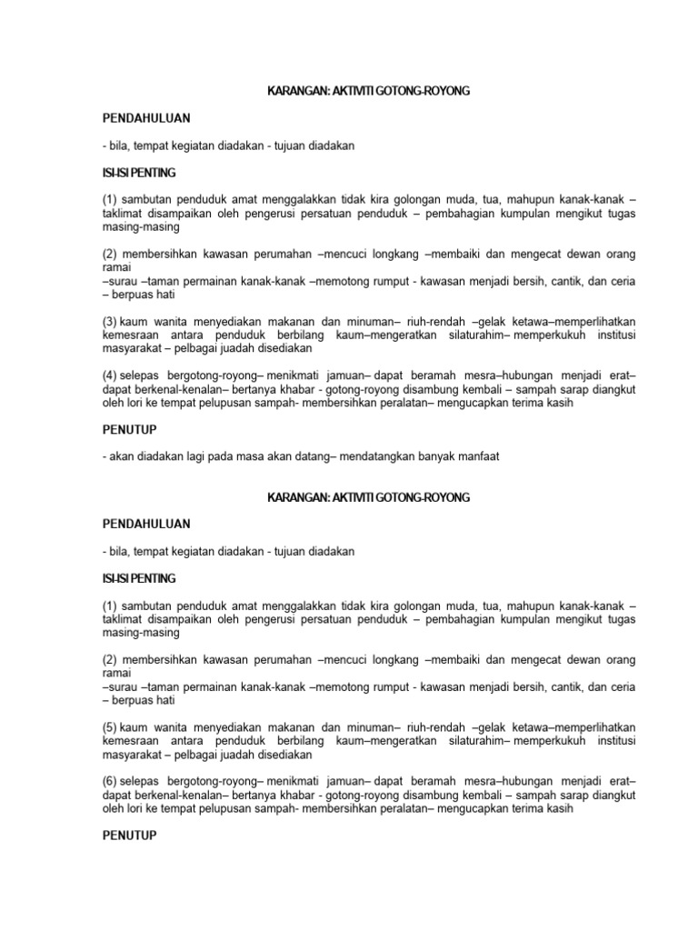 Rangka KARANGAN Gotong-Royong | PDF