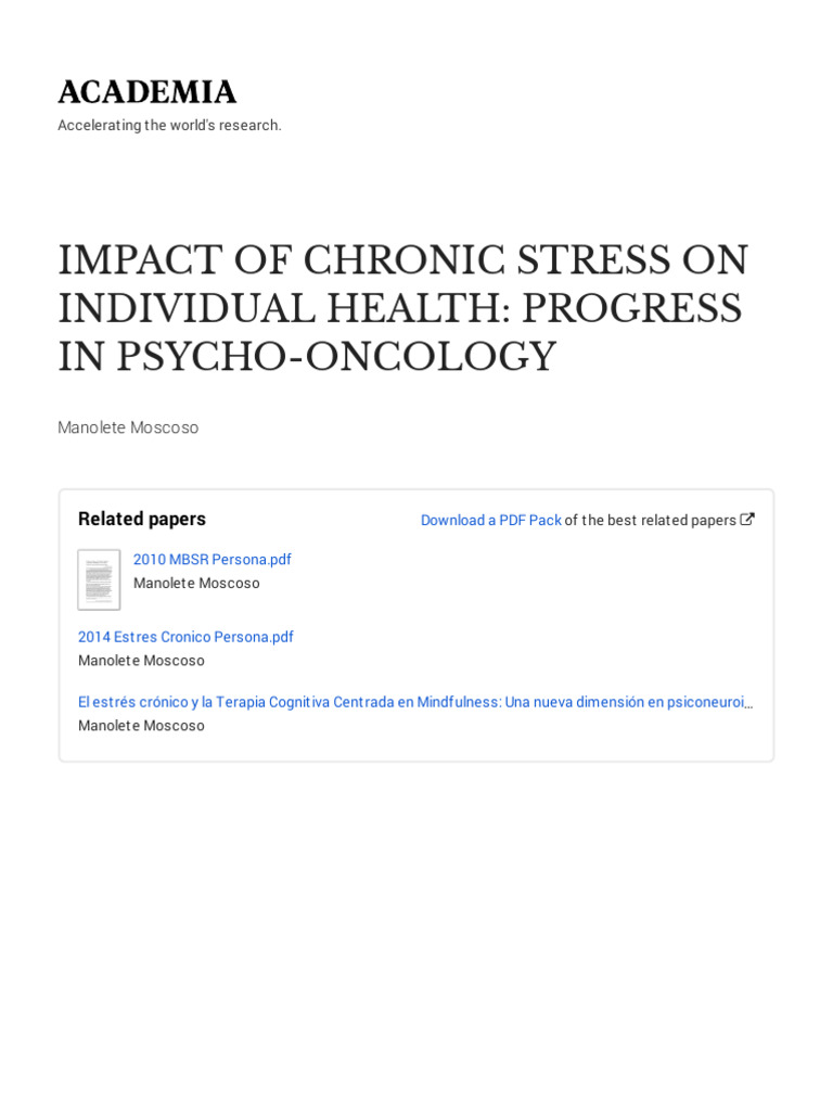 2010 Estres Cronico Salud CPP-with-cover-page-v2 | PDF | Estrés (biología) | Depresión (estado ...