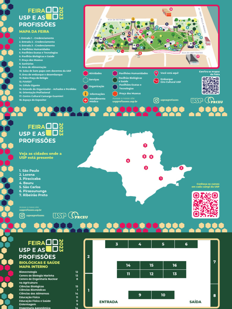 Mapas - Feira USP e As Profissoes 2023 - v1 | PDF | Engenharia | Remédio
