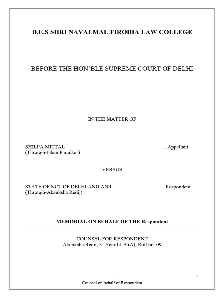 Criminal Moot | PDF | Sentence (Law) | Crimes