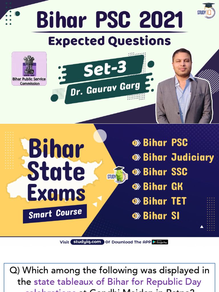Bihar PSC Set 3 BPSC | PDF