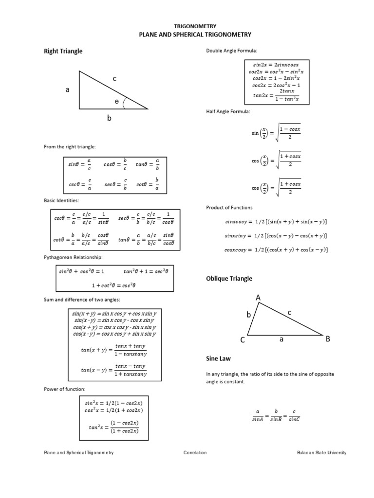 Plane and Spherical Trigonometry | PDF | Trigonometric Functions ...