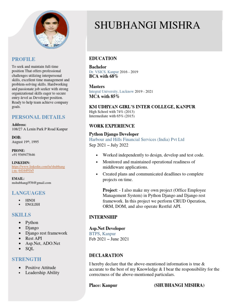 Shubhangi's Resume | PDF | Software Engineering | Computing