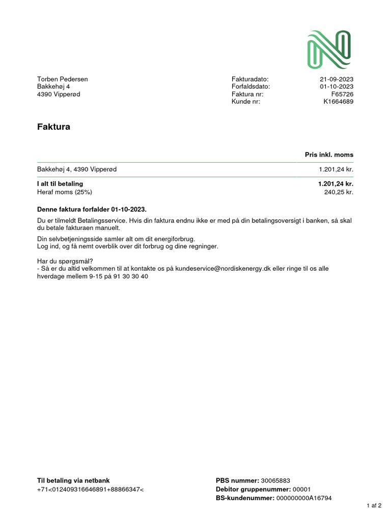 Faktura: Pris Inkl. Moms | PDF